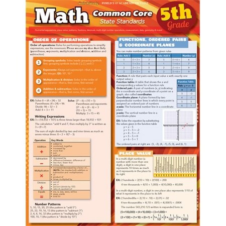 Barcharts BarCharts 9781423217671 Math Common Core 5Th Grade Quickstudy Easel 9781423217671 | Zoro